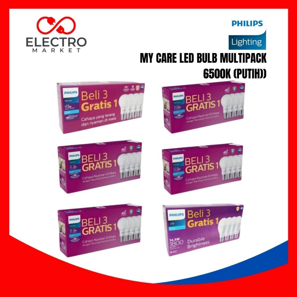 Jual Lampu Philips Led 4W 6W 8W 10W 12W 14.5W Multipack Mycare ...