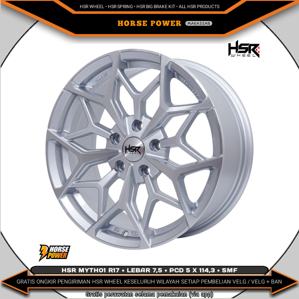 Jual Velg R17 • Mobil 5 Baut Roda • Single Pcd 5 x 114,3 • Hsr Myth01 ...
