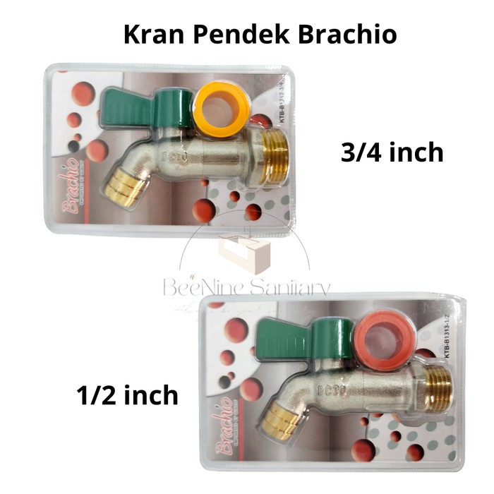 Jual Kran Pendek BRACHIO / Kran Kuningan / Kran Air Dinding Body Pendek ...