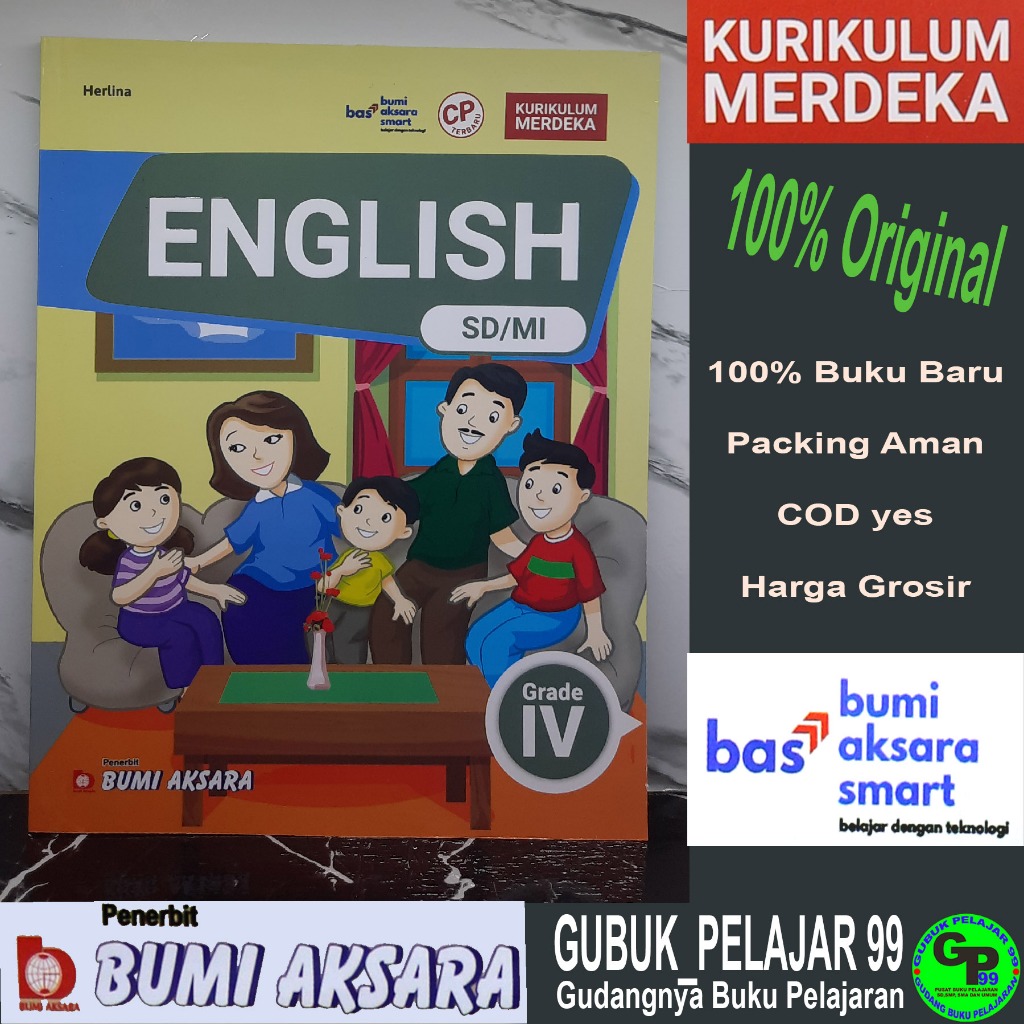 Jual ENGLISH (CP TERBARU) Kelas 4/IV Untuk SD/MI Kurikulum Merdeka ...