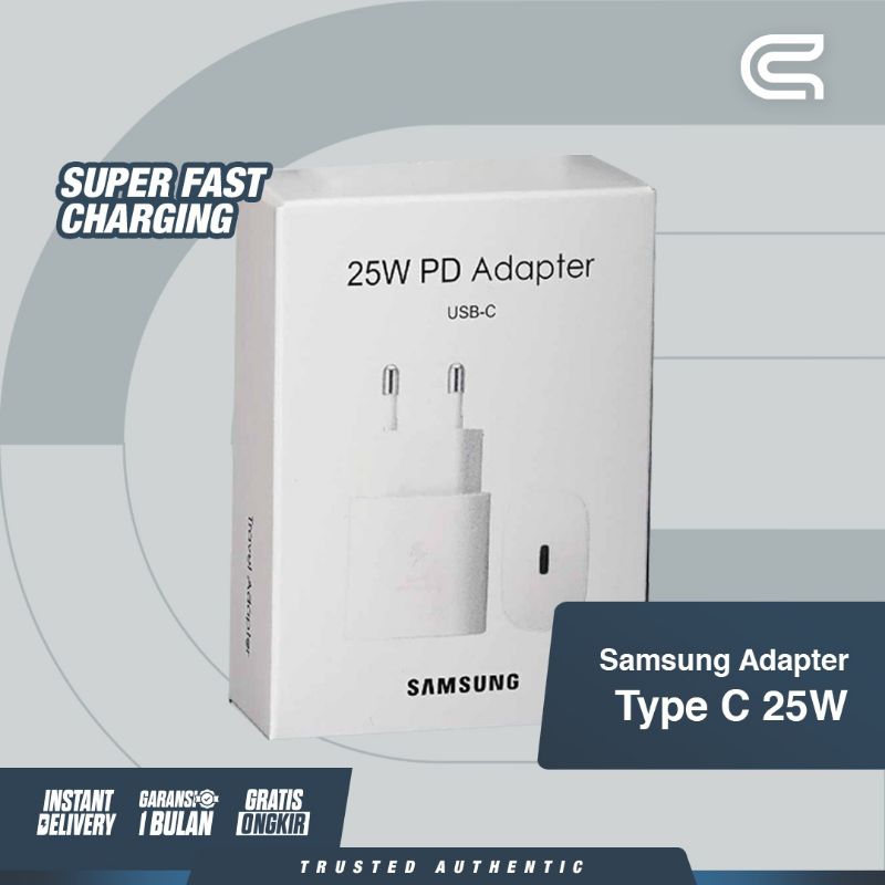Jual SAMSUNG USB C POWER ADAPTER 25 WATT PUTIH ORIGINAL BERGARANSI ...