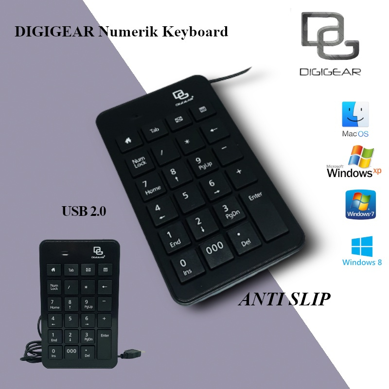 Jual DIGIGEAR Numerik Keyboard usb 2.0 Numeric Keyboard | Shopee Indonesia