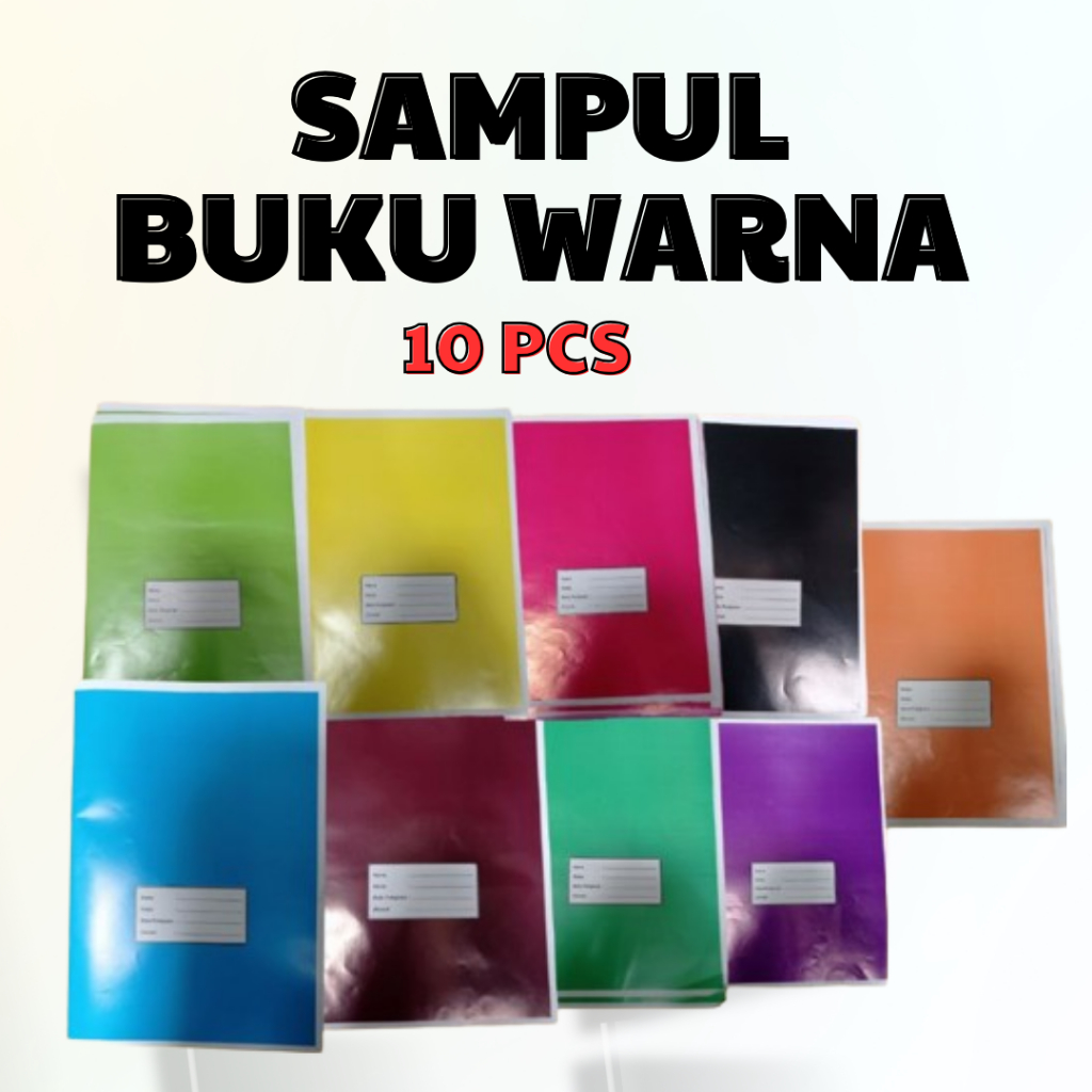 Jual 10 LEMBAR !!! SAMPUL LABEL BERWARNA WARNI UKURAN BUKU BIASA ...