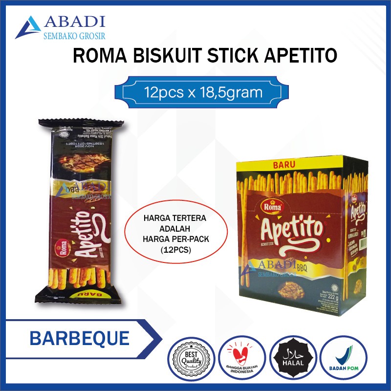 Jual Biskuit Roma APETITO BBQ - Biscuit Barbeque 1 Box 12pcs | Shopee ...