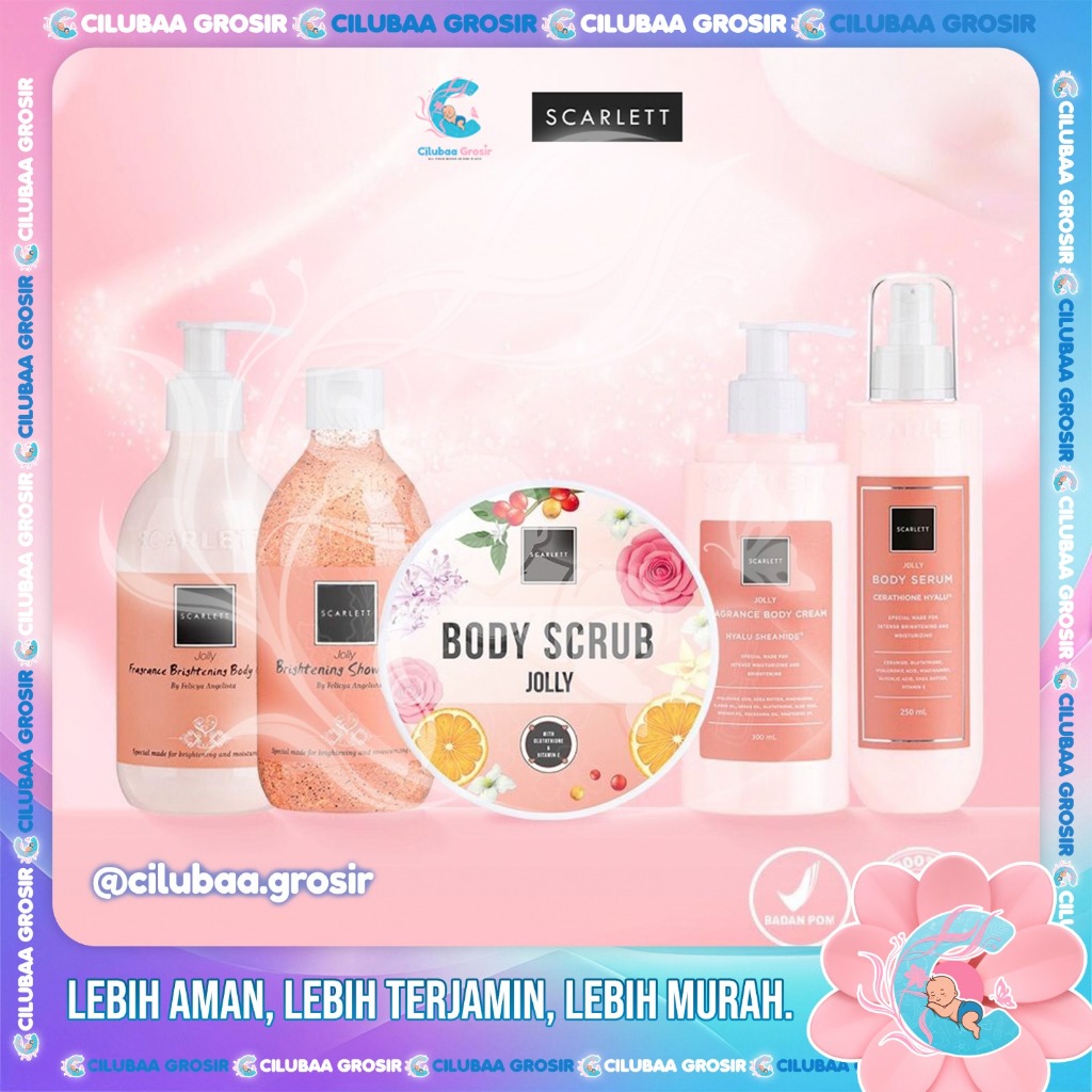 Jual SCARLETT JOLLY SERIES || Body Lotion || Body Scrub || Shower Scrub ...
