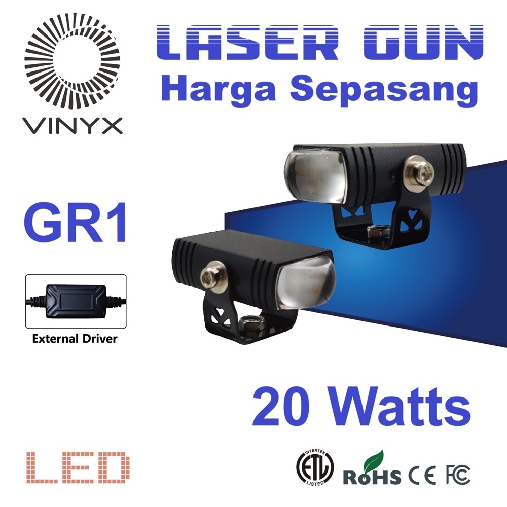 Jual Lampu Tembak sorot Vinyx GR1LED Laser Gun D2 d3 Grill Mobil ...