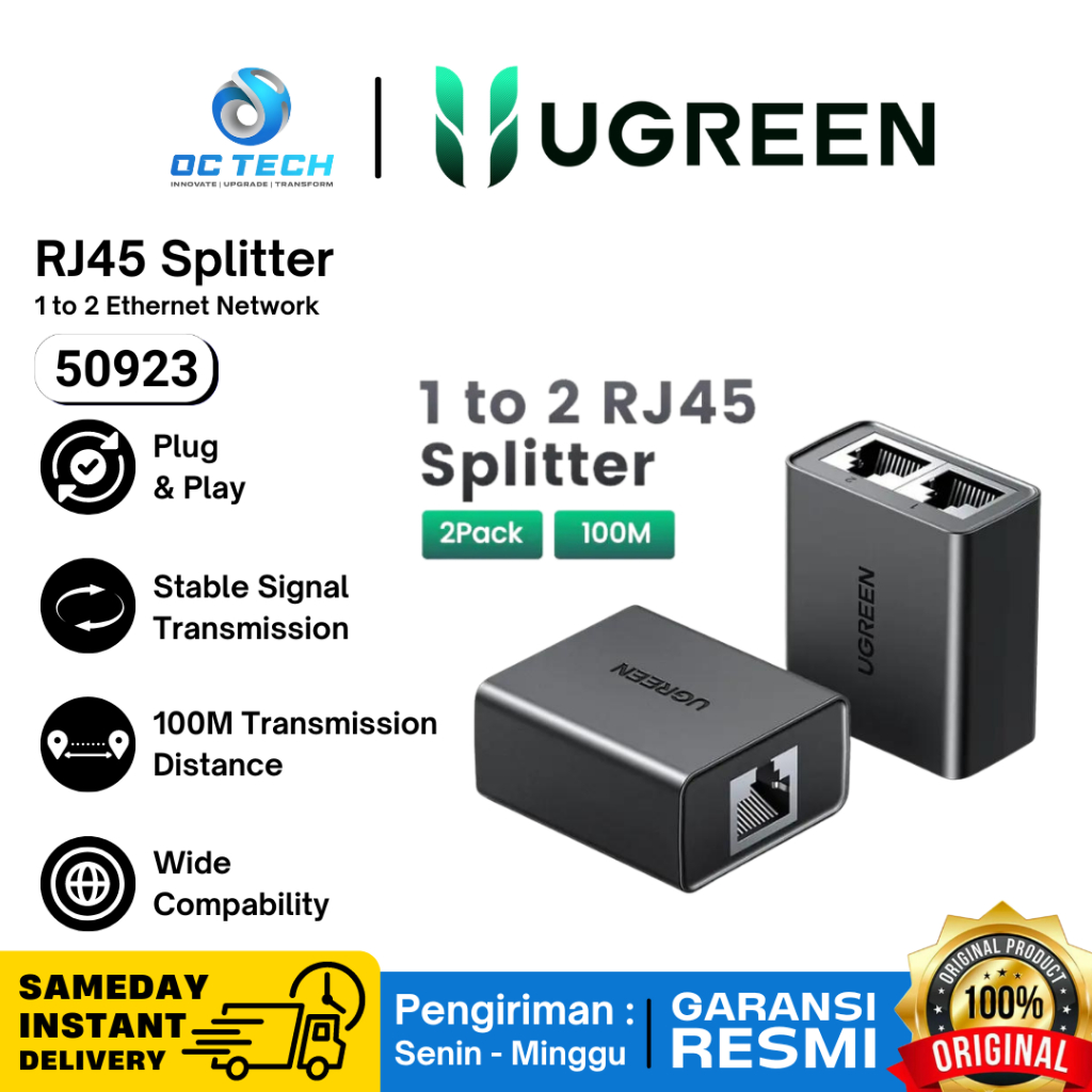 Jual Adapter Connector LAN RJ45 Splitter LAN RJ45 1 To 2 Ethernet ...