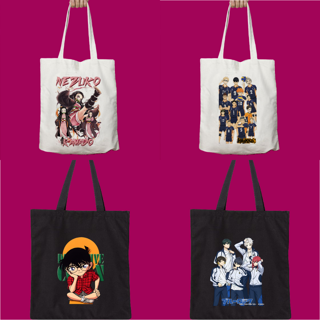 Jual Totebag Tote Bag Hitam Goodie Bag Goodiebag Karakter Anime Tas ...