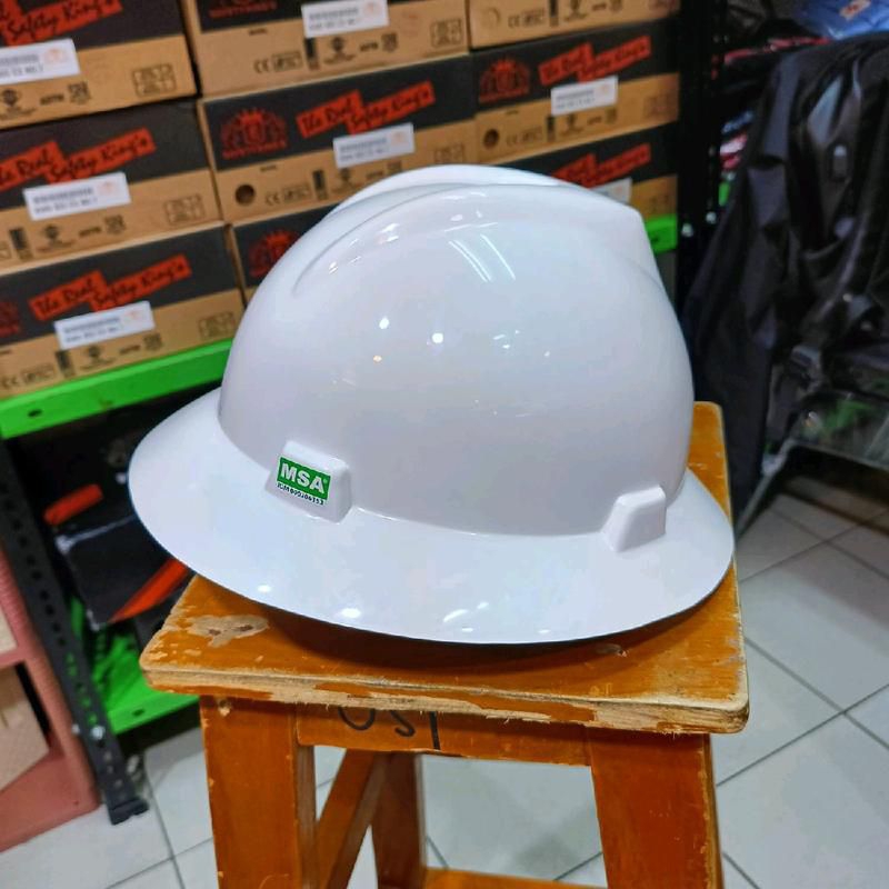 Jual Helm Safety MSA Full Brim + Fastrack warna Putih / Safety Helmet ...