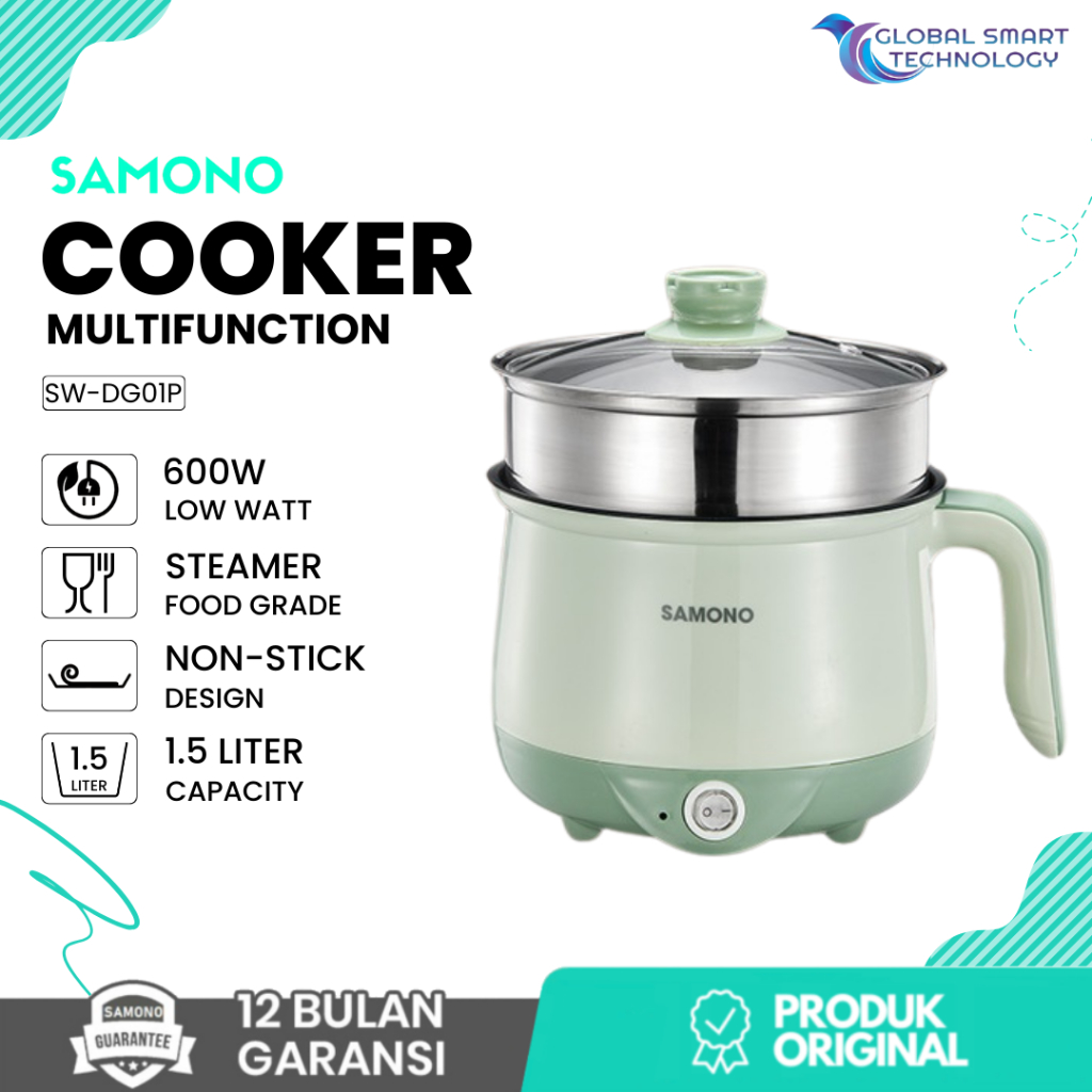 Jual SAMONO SW-DG01P Cooker Panci Listrik 1,5 Liter Fry Pan Teflon ...