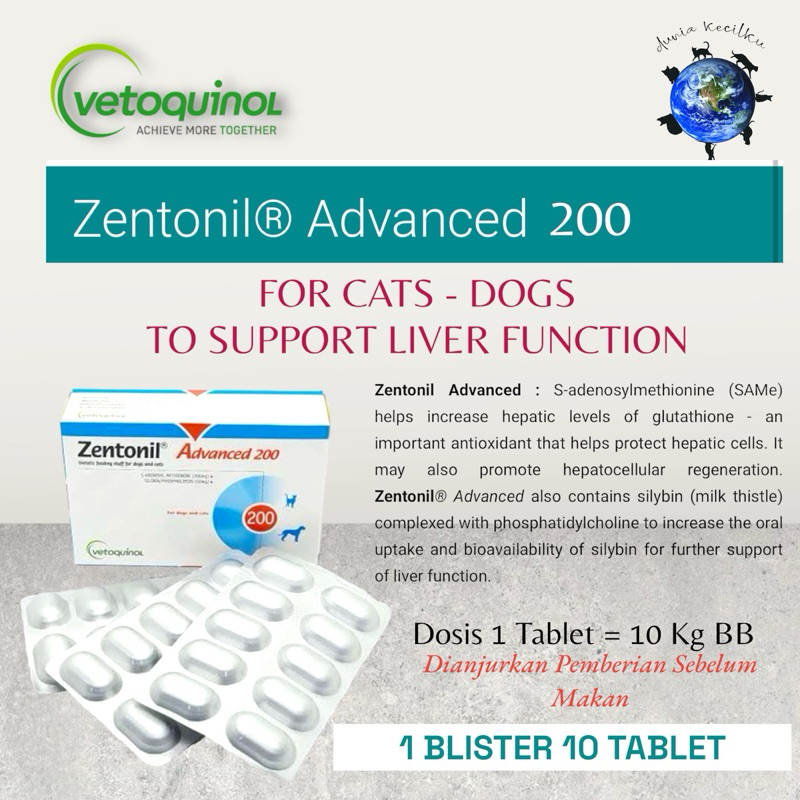Jual Zentonil Advance 200 Vetoquinol For Cats & Dogs , To Support Liver ...