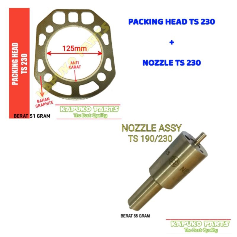 Jual TS 230 PACKING HEAD GRAPHITE+NOZZLE UNTUK MESIN DIESEL YANMAR 23PK ...