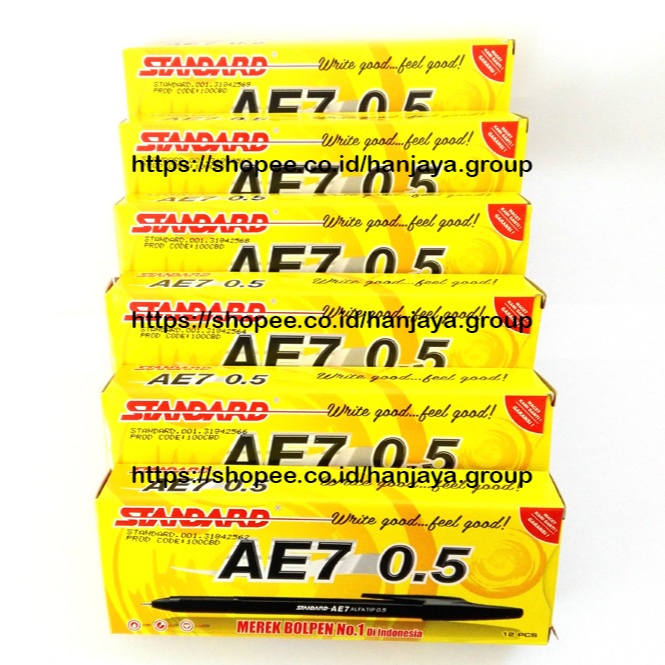 Jual Pena Ballpoint Pen Bolpen Standard AE7 ASLI Original Isi 12pcs | Shopee Indonesia