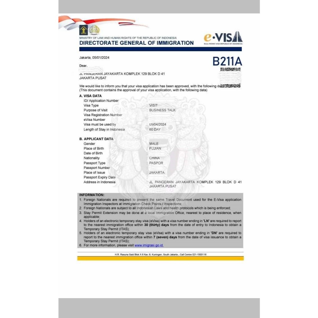 Jual Holiday & Indonesia E-Stay Permit B211A / Tourist | Shopee Indonesia