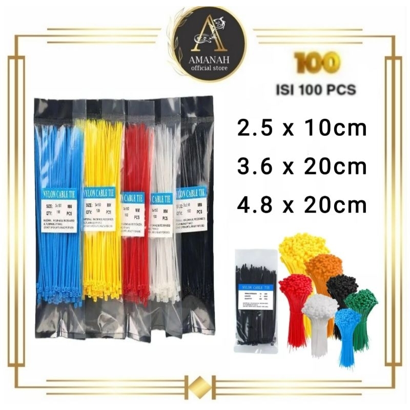 Jual Kabel Ties 1Pack isi 100PCS Kabel Tie / Cable Tis / Kabel Tis / 2.5 / 3.6 / 4.8 * 10cm ...