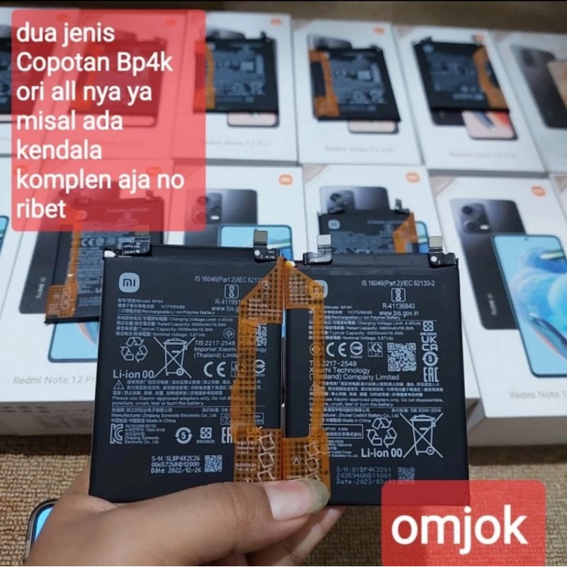 Jual Baterai battery Xiaomi BP4K note 12 pro 5G Original Copotan 10000% ...