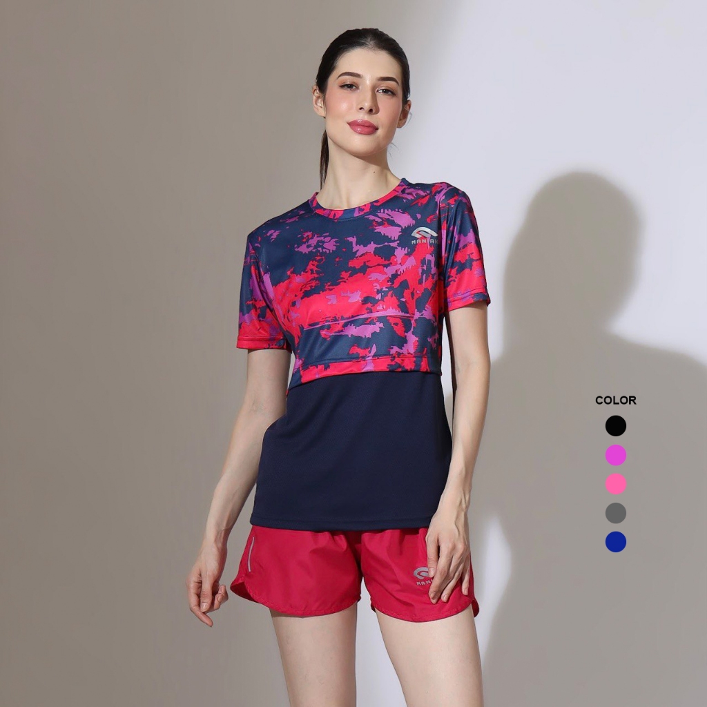 Jual MANIAK Baju Olahraga Wanita Lengan Pendek Kaos Sporty Senam ...