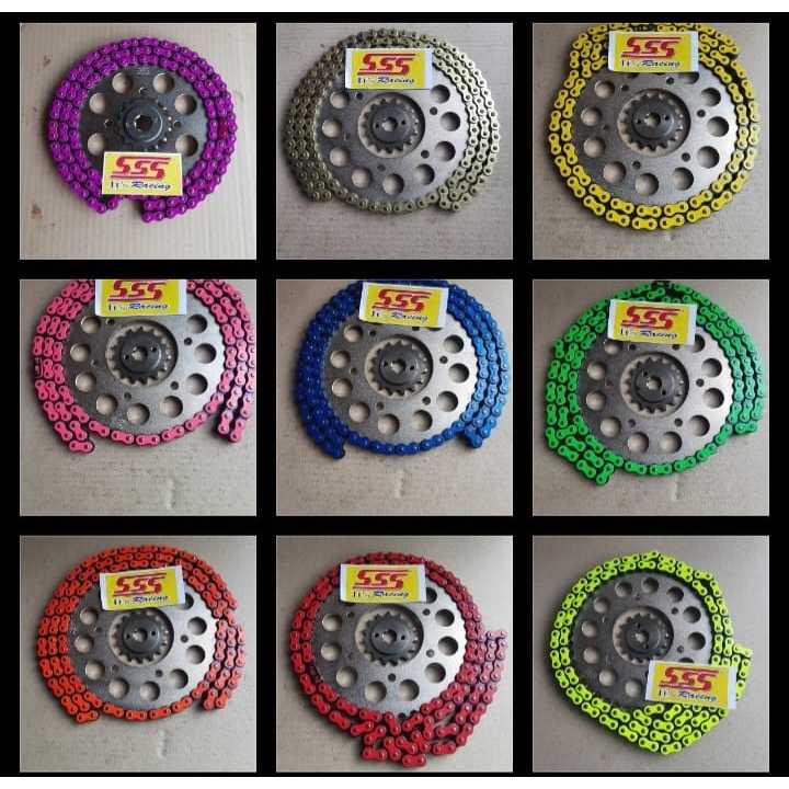 Jual GEAR GIR SET SSS RACING RANTAI WARNA 415H SMASH SERIES UNTUK MOTOR ...