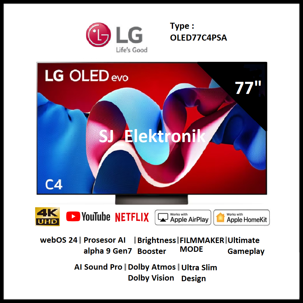 Jual LG OLED77C4 / OLED evo C4 77 Inch Smart TV UHD 4K | OLED77C4PSA | Shopee Indonesia