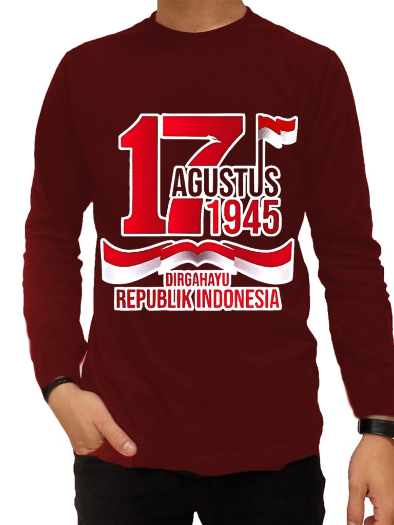 Jual KAOS LENGAN PANJANG PRIA DISTRO 17 AGUSTUS KEMERDEKAAN HUT 79 BAJU KEREN DEWASA TERBARU ...