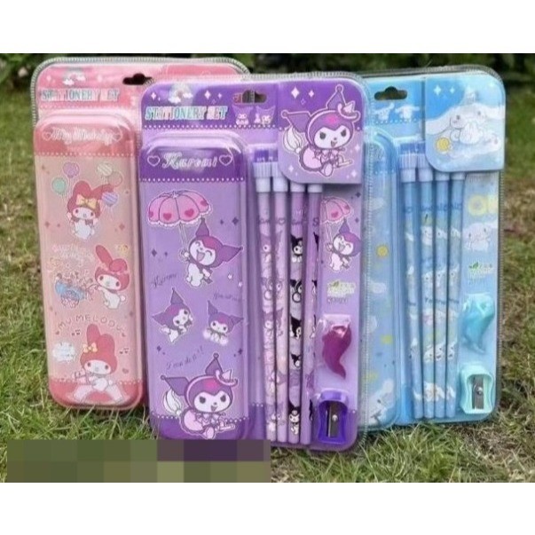 Jual PAKET STUDY SET CASE + KOTAK PENCIL TEMPAT PENSIL SANRIO KUROMI ...