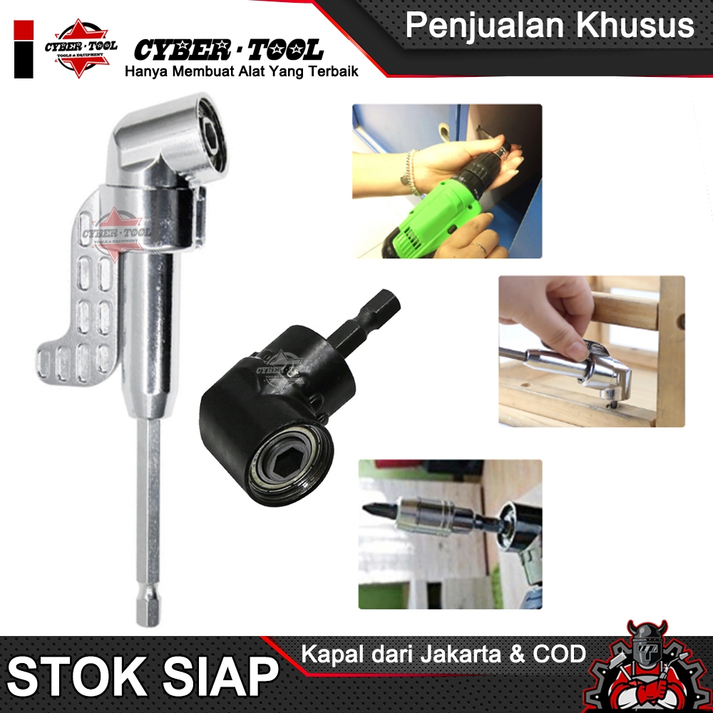 Jual Sambungan Bor / Kepala Bor Extension Mata Bor L Angle 1/4inch Hex ...