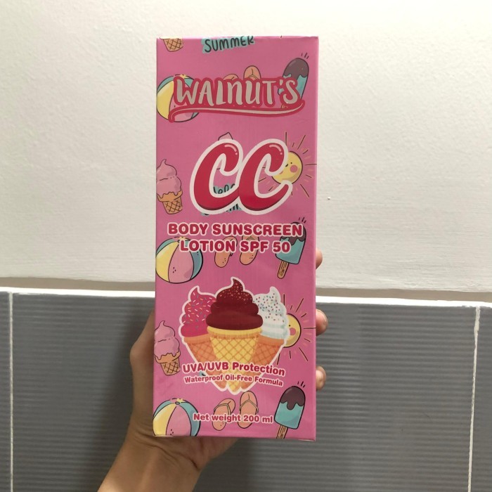 Jual Walnuts CC Body Sunscreen Lotion SPF 50 PA++ Pink 200g | Shopee ...
