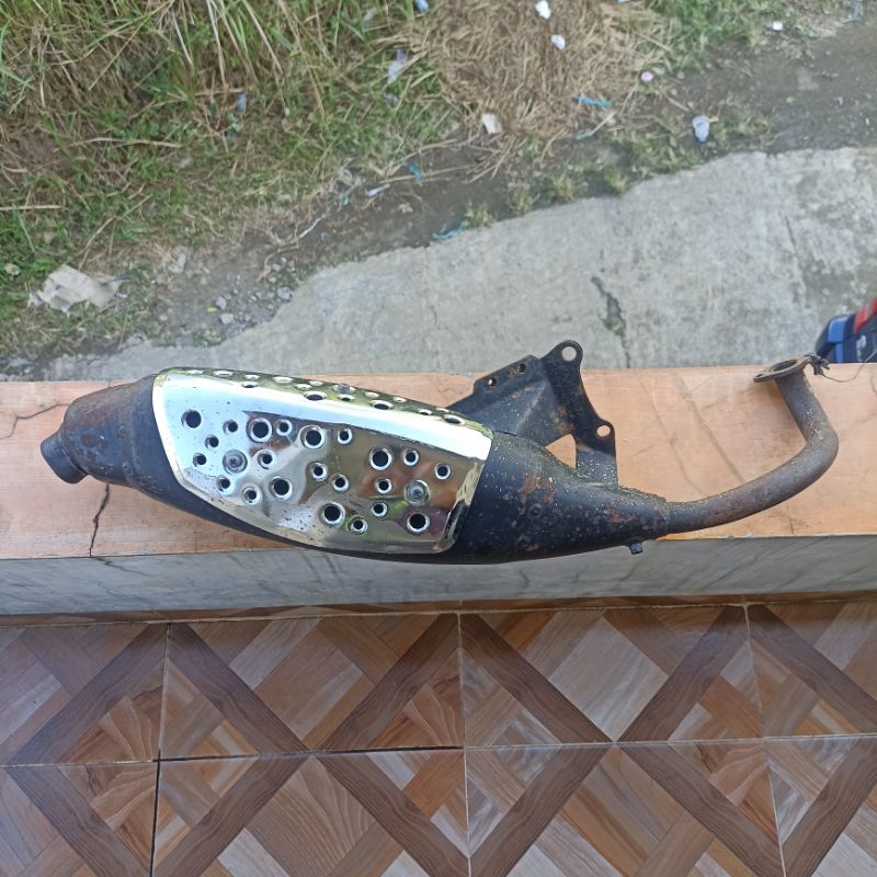 Jual muffler exhaust knalpot Hyosung SF50 2 stroke matic 2tak Original ...