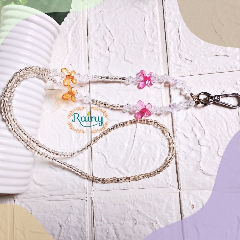 Jual Lanyard Kalung ID Card (Name Tag) Aesthetic Bahan Manik Beads Lucu ...