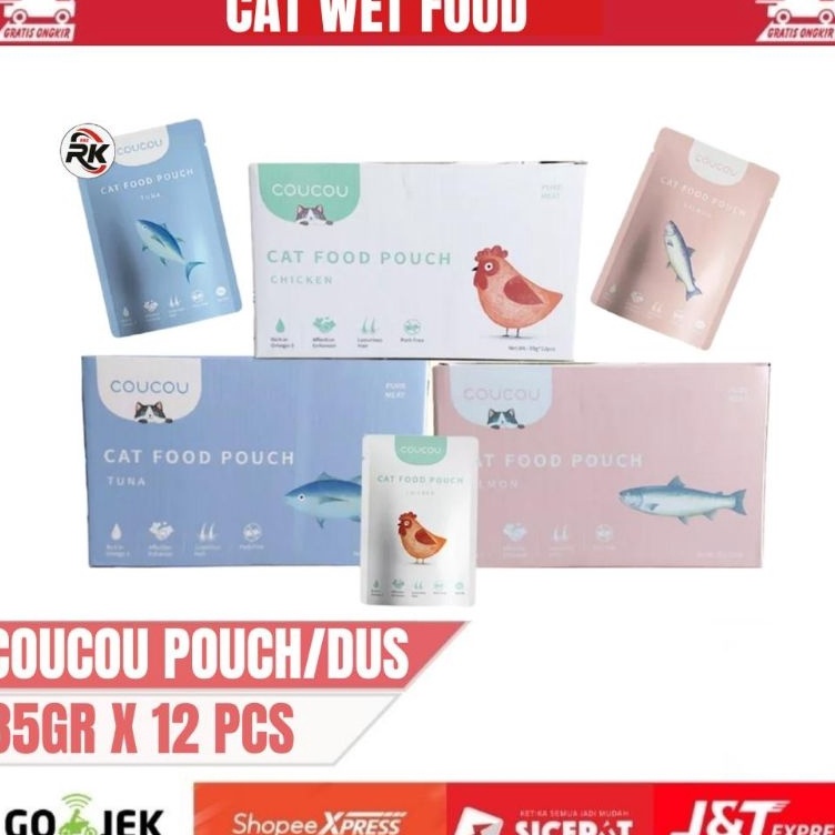 Jual COUCOU Wet Food Pouch Box isi 12 pcs x 85g All Life Stages Makanan ...