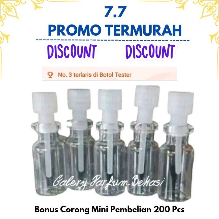 Jual KODE N28U BOTOL TESTER KACA 3 ML BOTOL TESTER SAMPLE BOTOL OLES ...