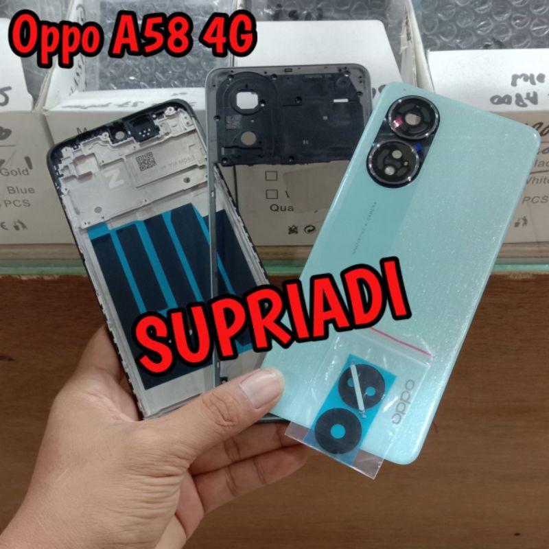 Jual Frame lcd + Bazel + Backdoor Oppo A58 4G Back Casing kesing ...