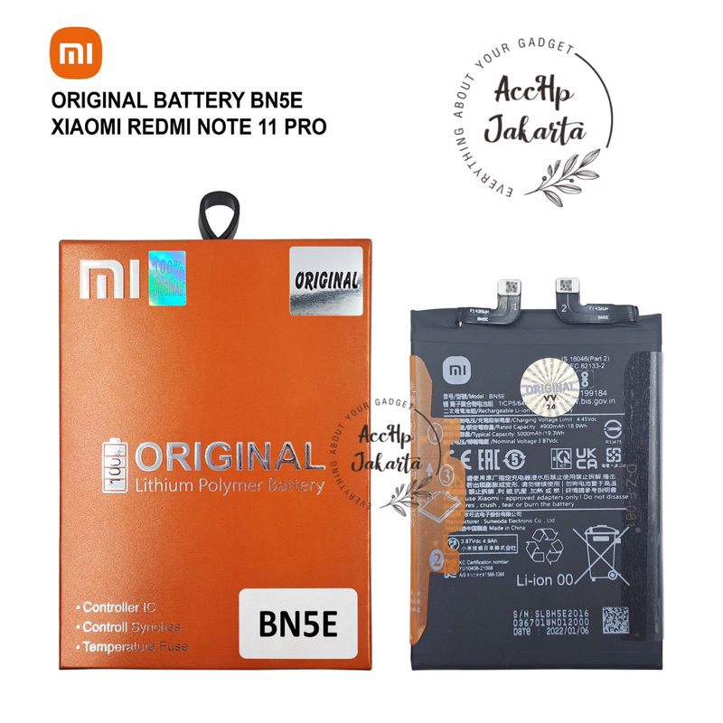 Jual Baterai Batre Redmi Note 11 Pro 4G / Note 12 Pro 4G BN5E Batrei BN ...