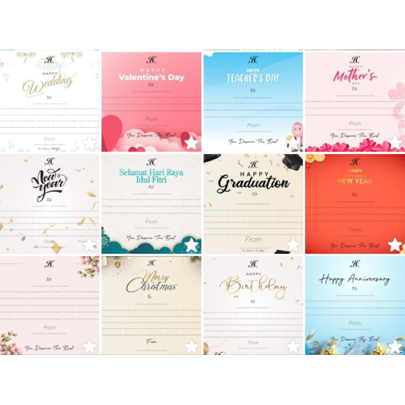 Jual GREETING CARD / KARTU UCAPAN KERTAS HVS LEBARAN ULANG TAHUN ...