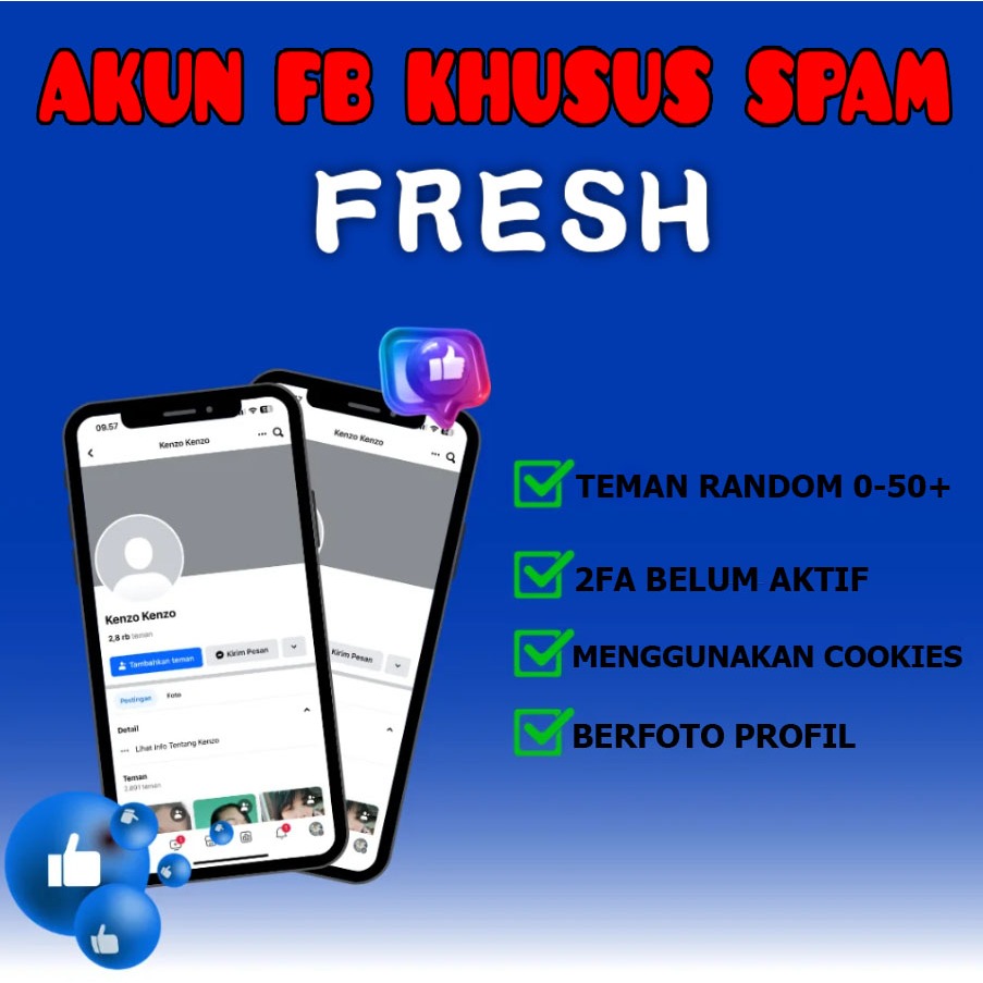 Jual Akun Facebook Berumur harian sampai bulanan Teman random Open 2Fa ...