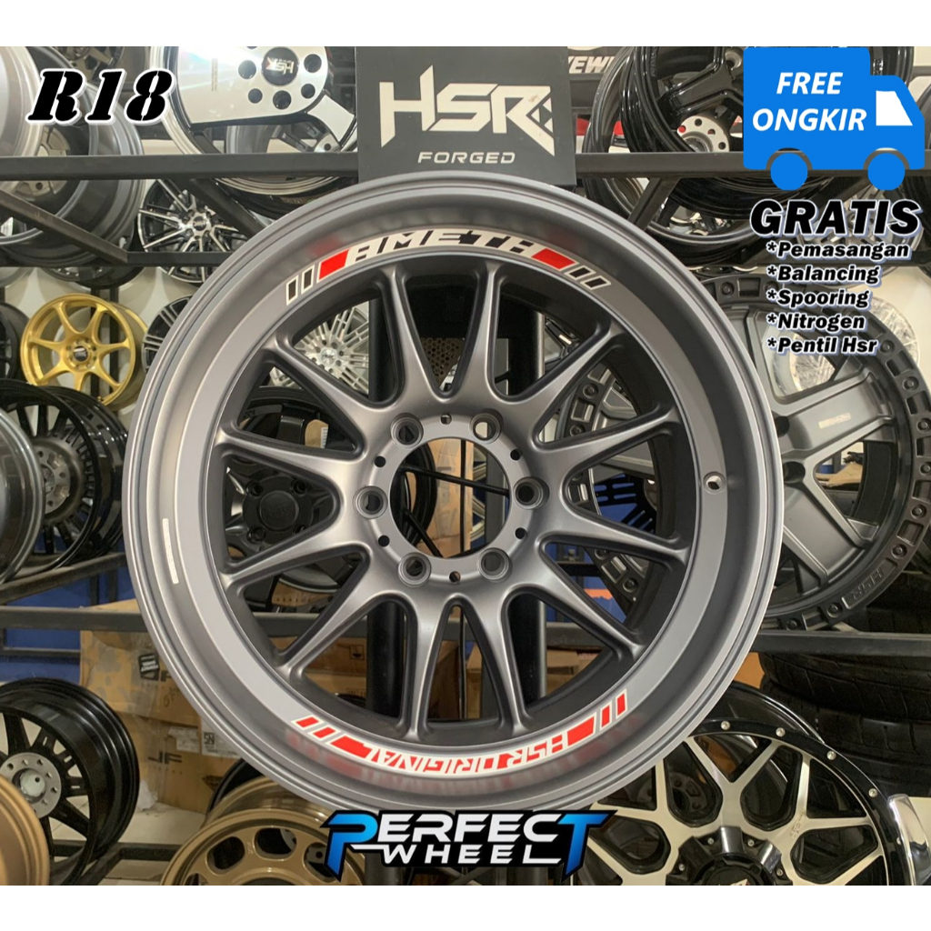 Jual Velg R18 Grey Baut 6 Mobil Pajero Fortuner Trailblazer Velg Racing R18 Lebar 9,5 Offset 0 ...
