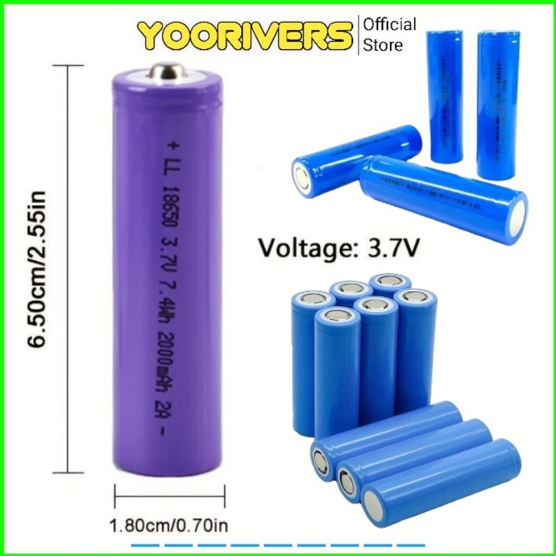 Jual Baterai Biru Polos Tipe 18650 1500mAh Baterai Cas Senter Taktikal ...