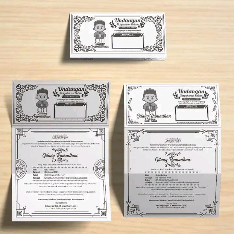 Jual Cetak undangan bw/hitam putih hajatan khitanan | Shopee Indonesia