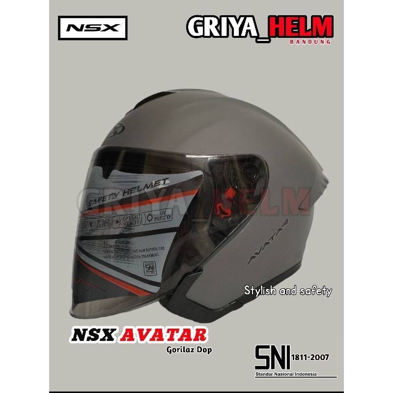 Jual Helm Nsx Avatar warna abu Gorilaz dop | Shopee Indonesia
