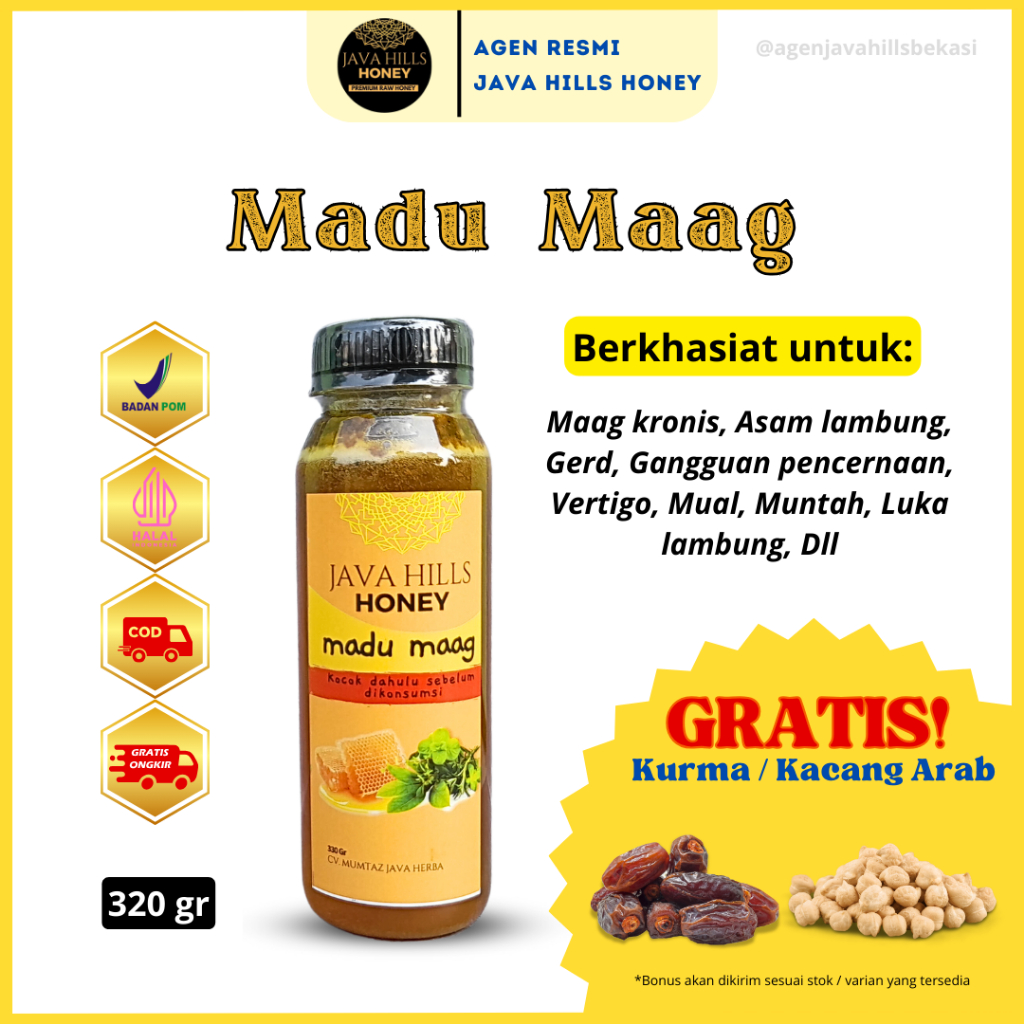 Jual Madu Maag Java Hills Honey / Spesial Atasi Masalah Sakit Maag Asam ...