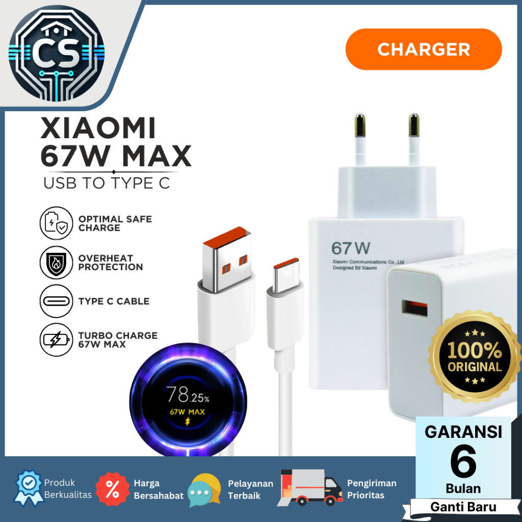 Jual Charger Xiaomi 67 Watt Original Type C Support Mi Turbo Max 67W ...