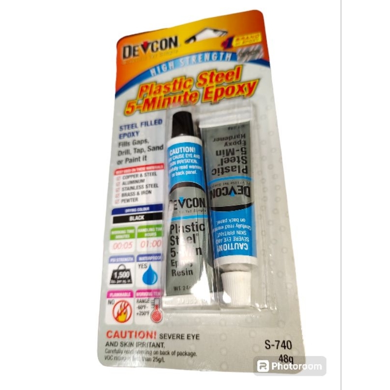 Jual Lem Devcon S-740 Plastick Steel Epoxy 5 Menit | Shopee Indonesia