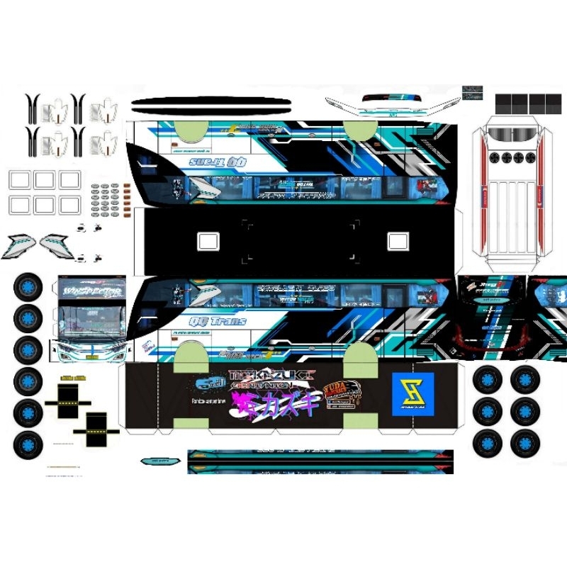 Jual lembaran papercraft bus QQ trans winspector skala 50 | Shopee ...