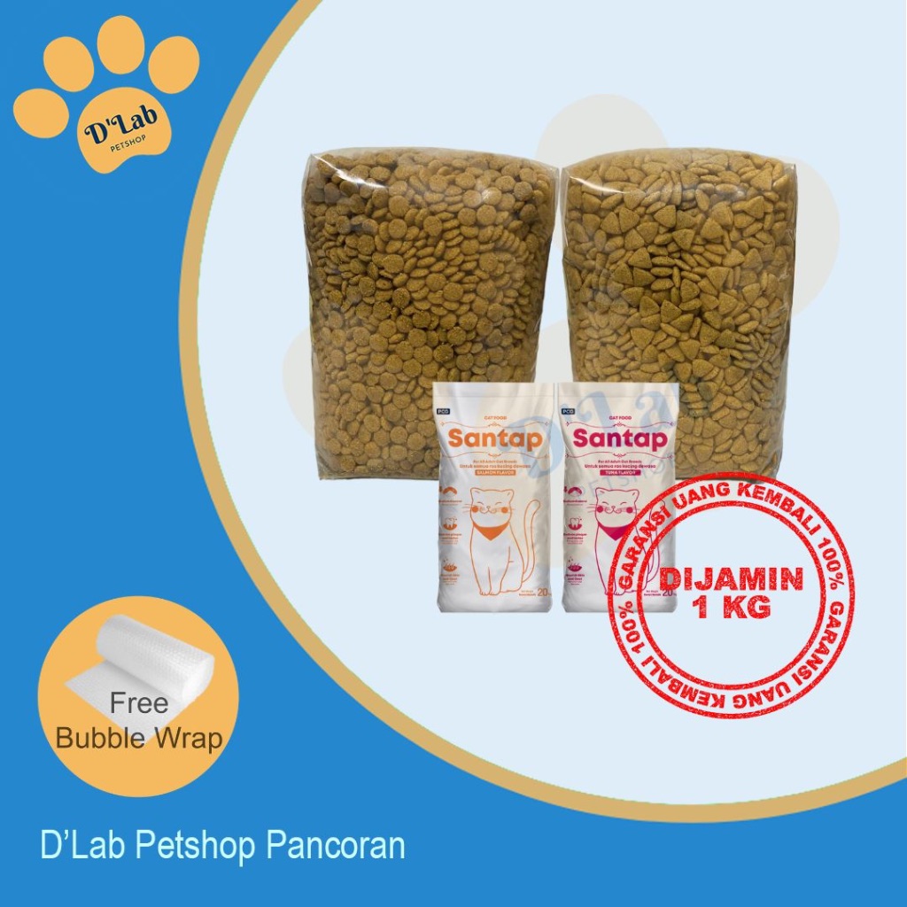 Jual Santap cat food repack 1kg - makanan kucing 1 kg | Shopee Indonesia