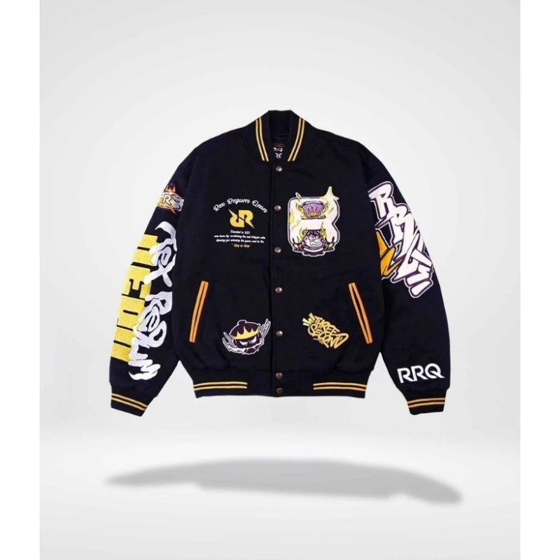 Jual Jaket Varsity RRQ Jaket Baseball Mobile Legen Oversize S M L XL ...