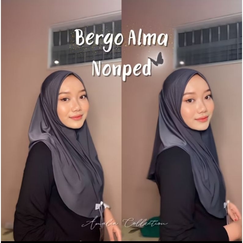 Jual bergo nonpet by alma hijab ready makassar | Shopee Indonesia