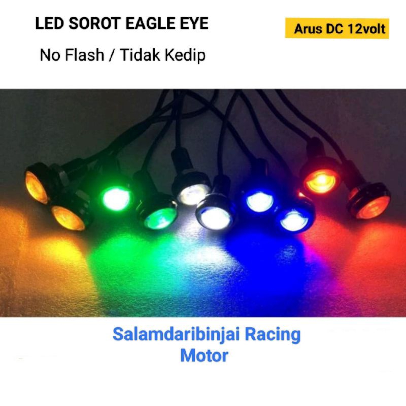Jual Lampu Led Sorot Eagle Eye Mata Elang Led Diam / No Flash Super Bright 12 Volt Semua Motor ...