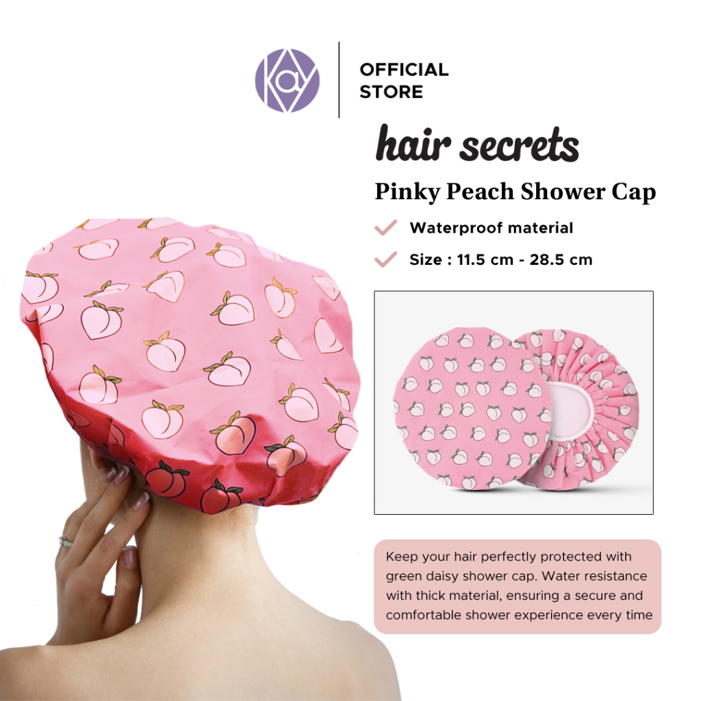 Jual KAY BEAUTY Pinky Peach Shower Cap / Topi Mandi / Topi Keramas ...