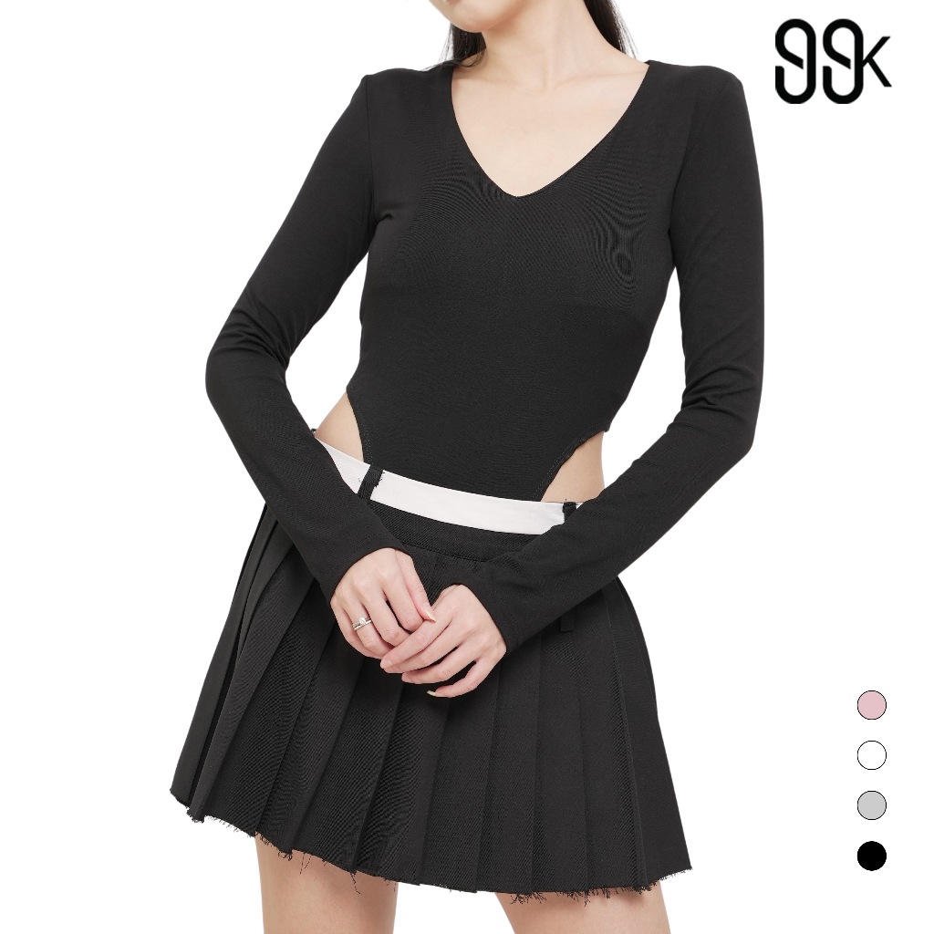Jual 99kOUTLET Atasan Wanita Bodysuit V-Neck Lengan Panjang 2948 (S/M/L ...