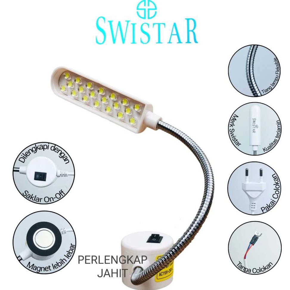 Jual KODE PRODUK E7VLJ6539 Lampu Mesin Jahit LED 2 titik magnet Tanpa ...